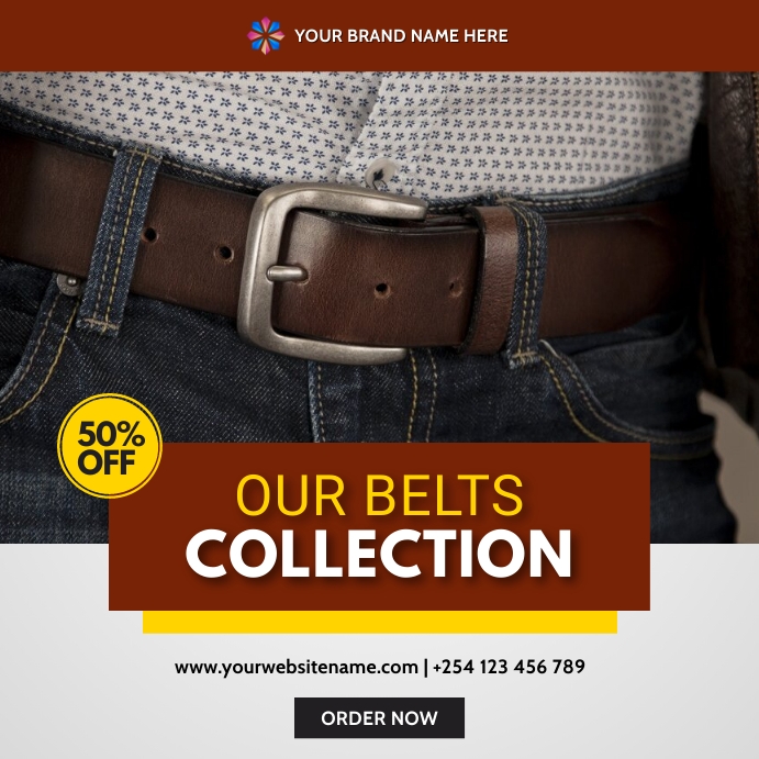 Copy of belts fashion sale template | PosterMyWall