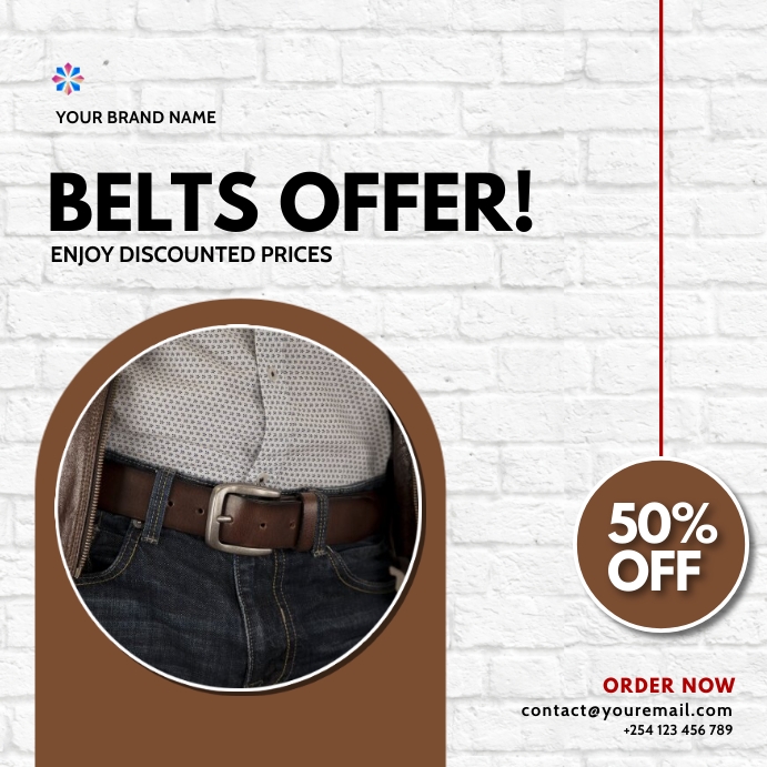 Copy of belts fashion sale template | PosterMyWall