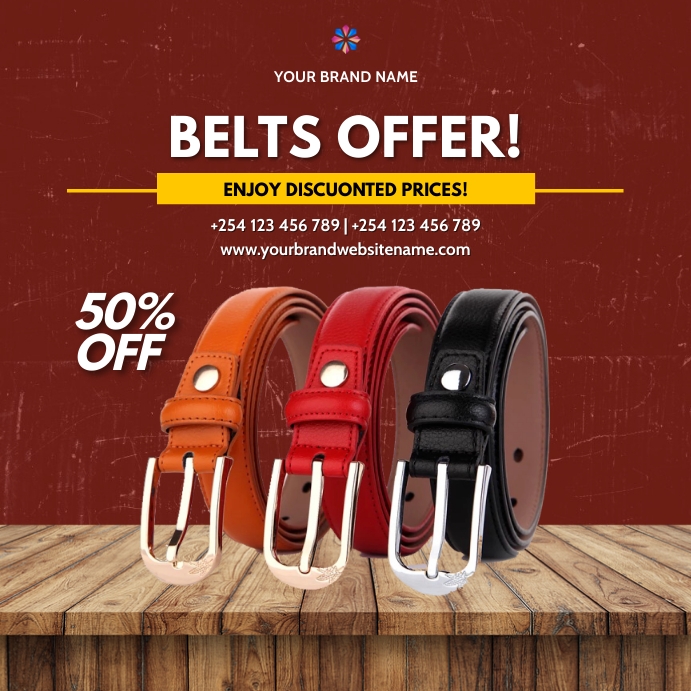Copy of belts fashion sale template | PosterMyWall