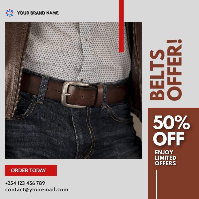 Copy of belts fashion sale template | PosterMyWall