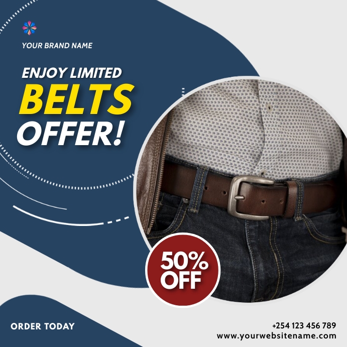 Copy of belts fashion sale template | PosterMyWall