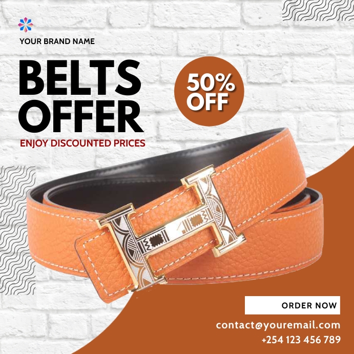 Copy of belts fashion sale template | PosterMyWall