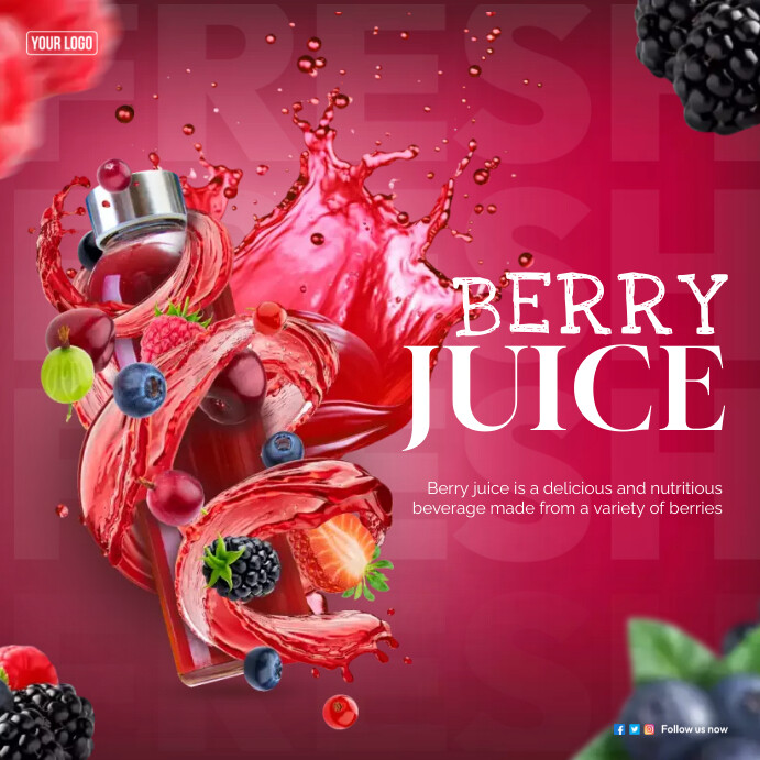 berry juice ads Template | PosterMyWall