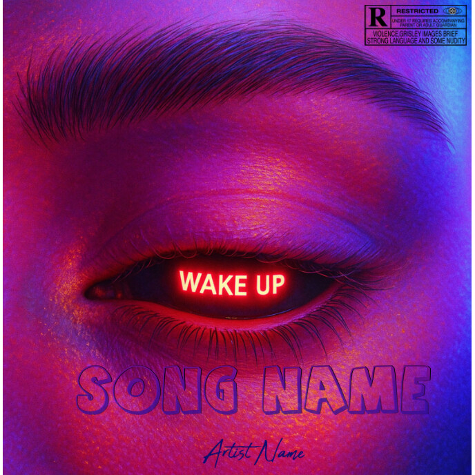 best album cover :WAKE UP! Template | PosterMyWall