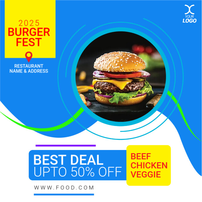 Best Burger Deal Offer Post Template | PosterMyWall