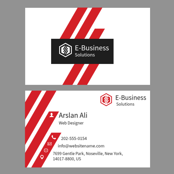 Modern Red Card Template | PosterMyWall