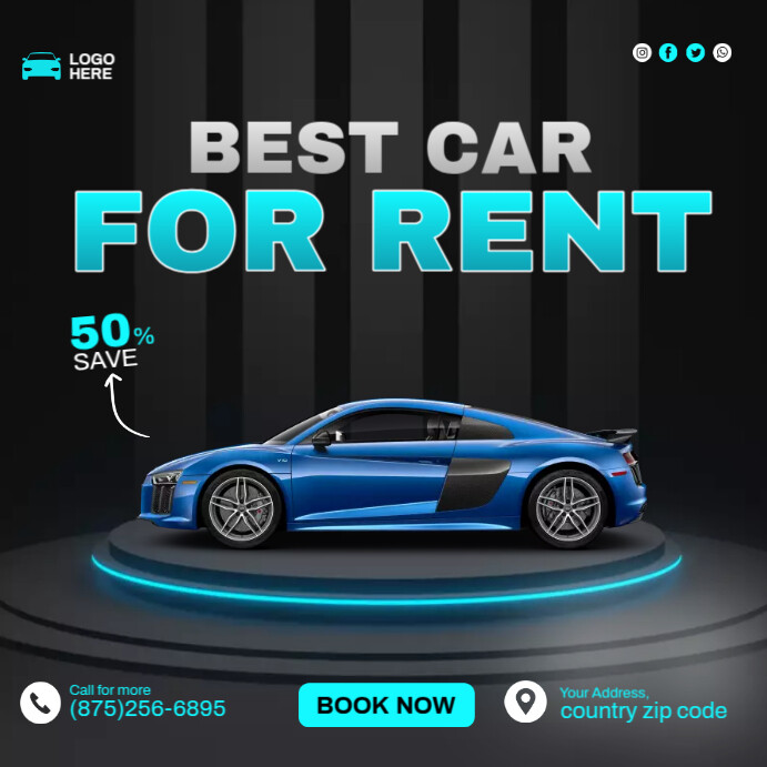 Best Car For Rent Ads Template | PosterMyWall