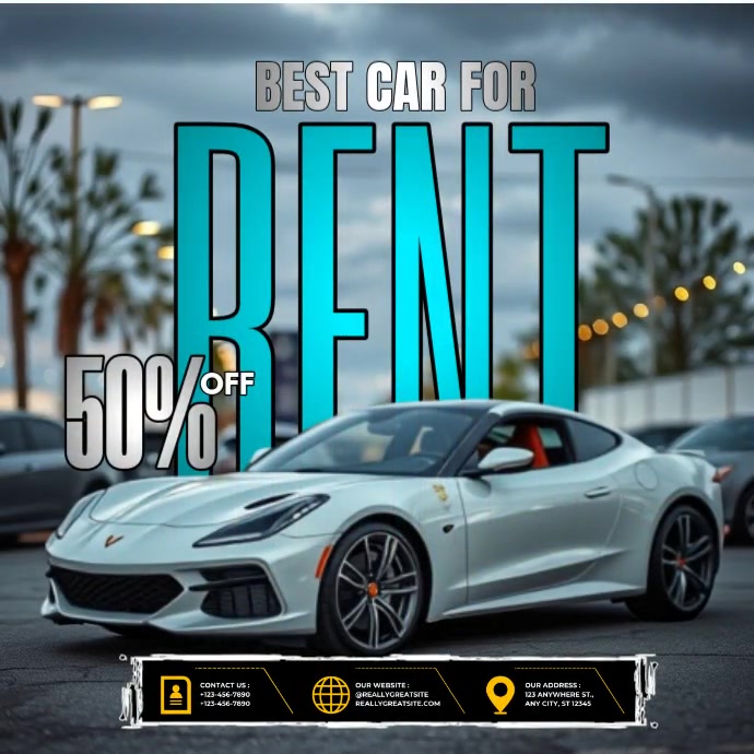 Best Car For Rent Template | PosterMyWall