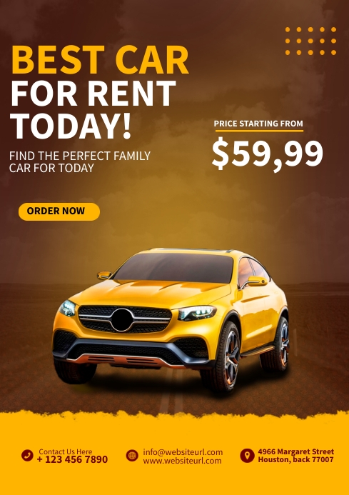 Best Car For Rent Poster Template | PosterMyWall