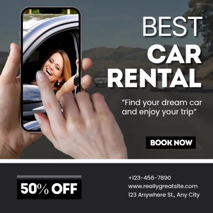 Best Car Rental Ads Template | PosterMyWall