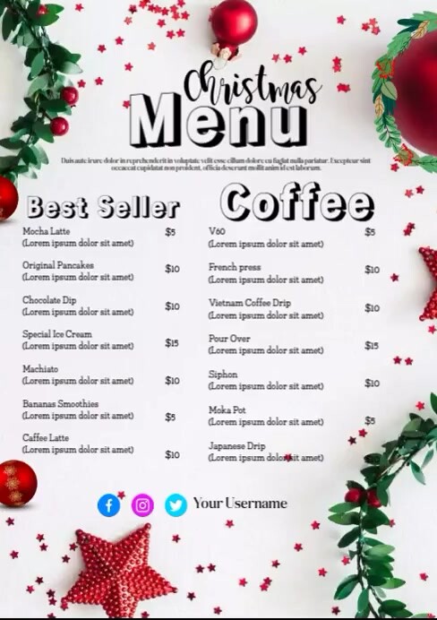 Best Christmas Food Menu (1) Template | PosterMyWall