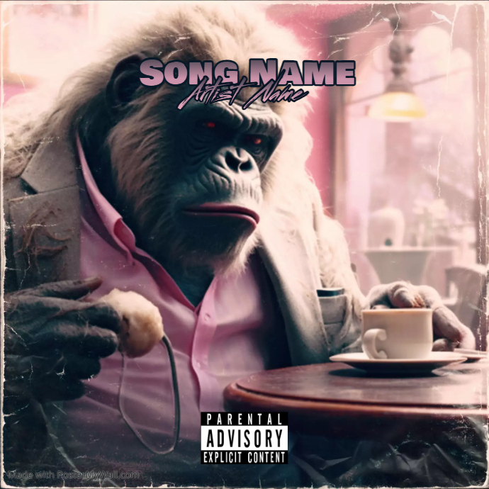 Plantilla de Gorilla Cover Album music art trap mixtape rap | PosterMyWall