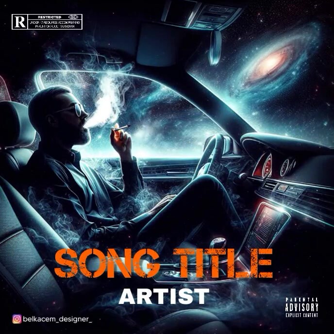 Best Cover Smoke In Space Motion Album Cover Template | PosterMyWall