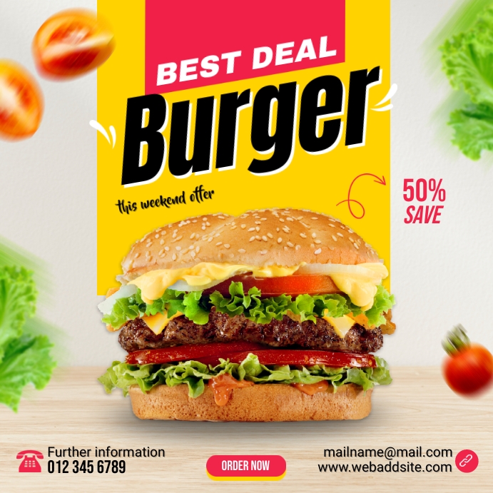 Best Deal Burger Template | PosterMyWall