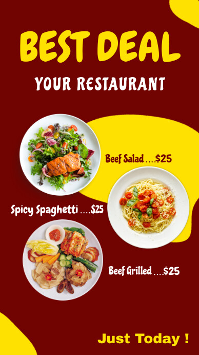 Best Deal Restaurant Menu Instagram Story Template | PosterMyWall