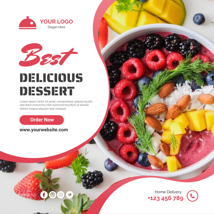 Best Delicious Dessert Social Media Post Template | PosterMyWall