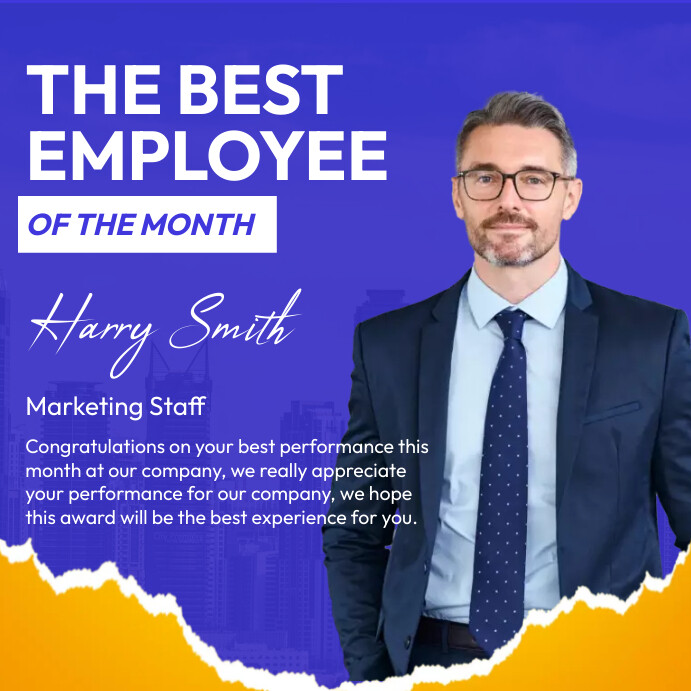 Best Employee of the Month Template | PosterMyWall