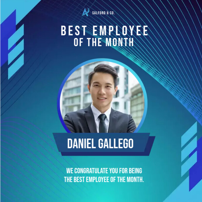 Plantilla de BEST EMPLOYEE OF THE MONTH INSTAGRAM POST | PosterMyWall