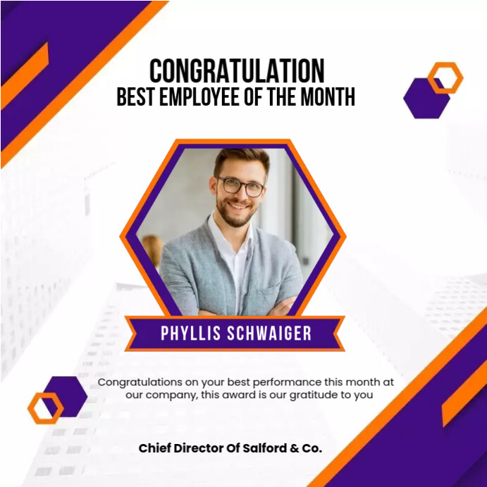 Copy of BEST EMPLOYEE OF THE MONTH INSTAGRAM POST | PosterMyWall