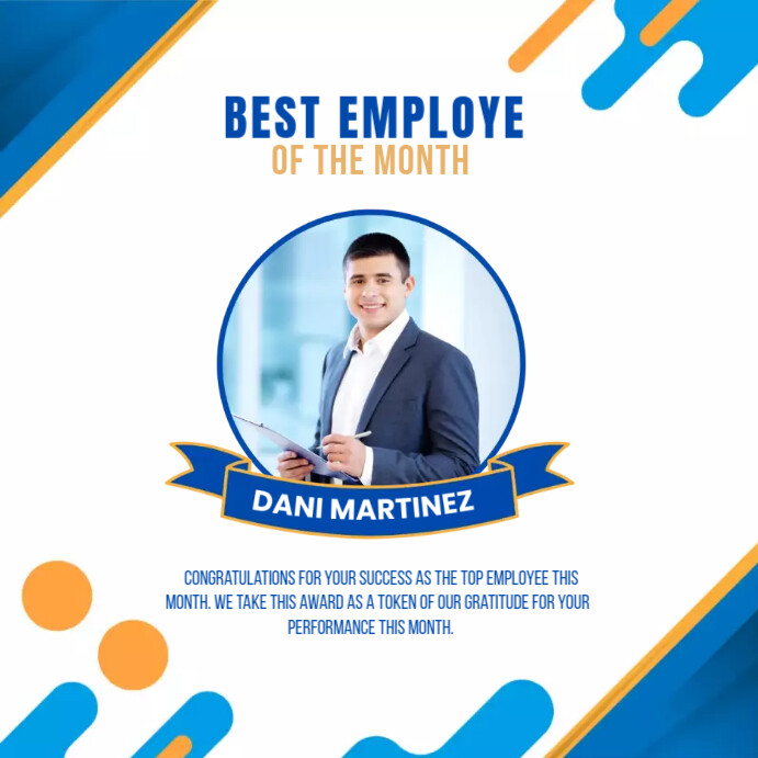 BEST EMPLOYEE OF THE MONTH INSTAGRAM POST Template | PosterMyWall