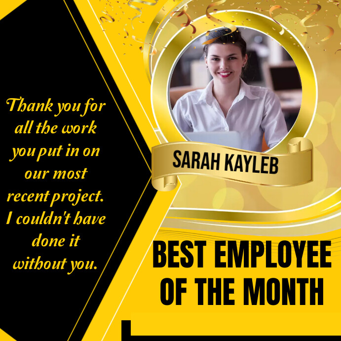 Best employee of the month template | PosterMyWall