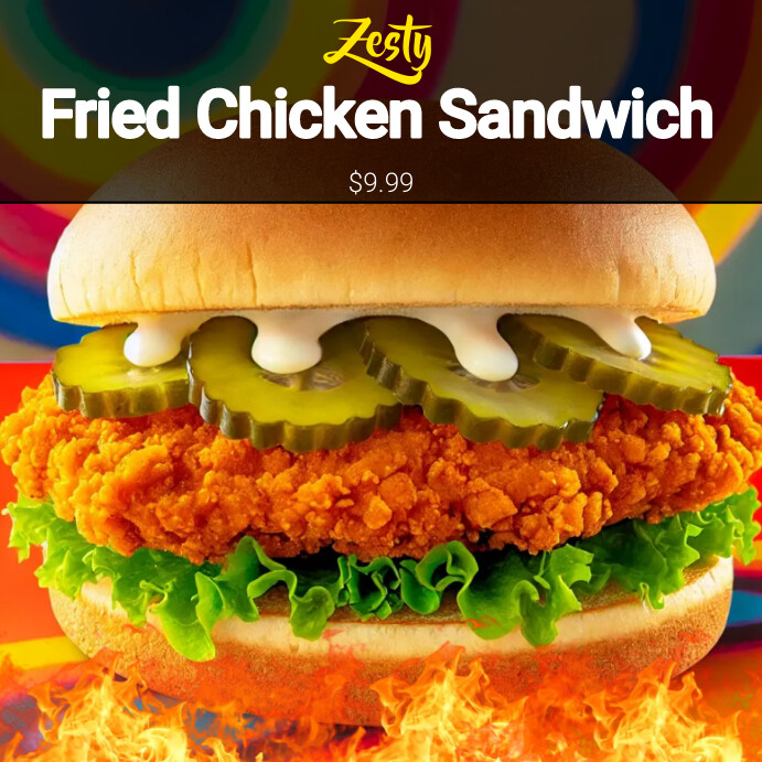 Best Fried Chicken Sandwich Instagram Ad Template | PosterMyWall