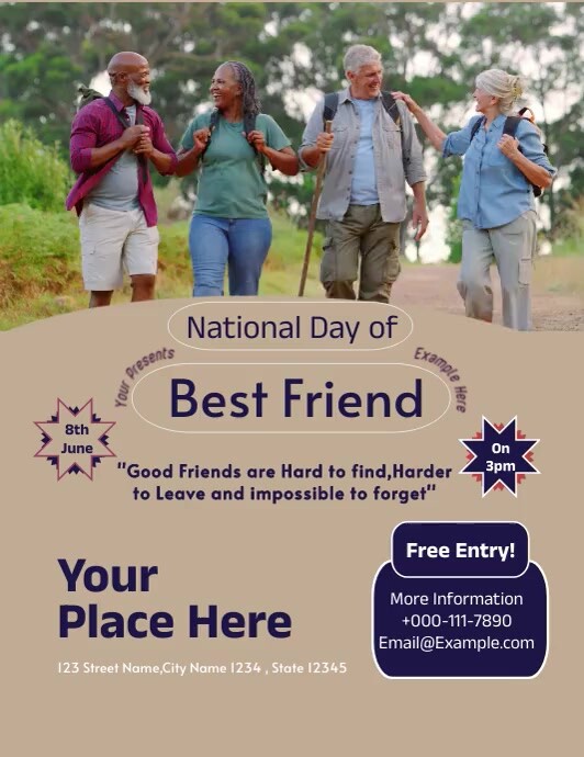 best friends day flyer Template | PosterMyWall