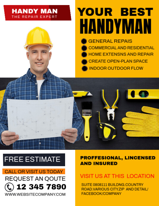 BEST HANDYMAN FLYER templaat | PosterMyWall