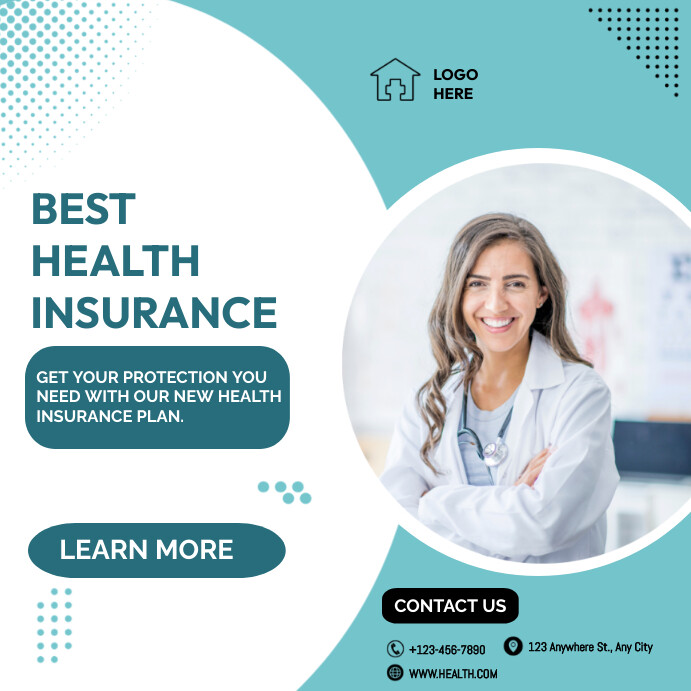 Best Health Insurance template | PosterMyWall
