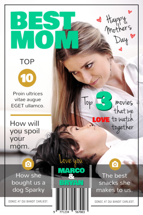 Best Mom Mother's Day Wish Personalized Magazine Cover Template ...