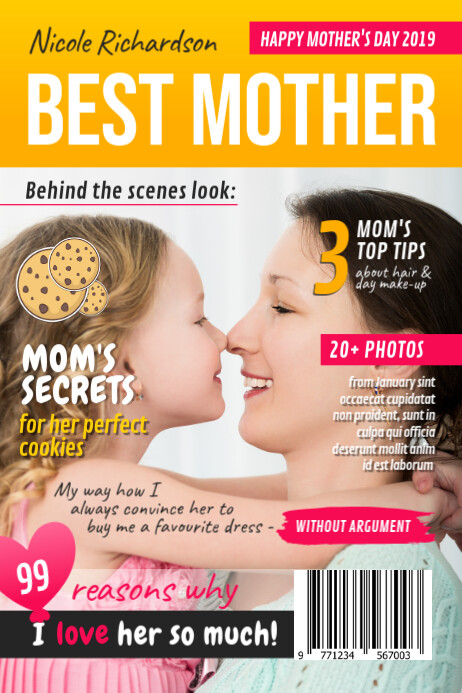 Best Mom Wish Mother's Day Magazine Cover Poster Template | PosterMyWall