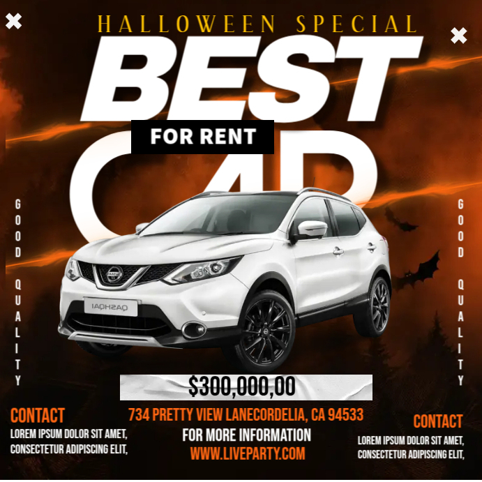 Best Rental Car Ads Template | PosterMyWall