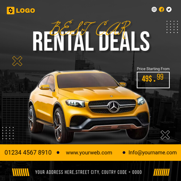 Best Rental Cars Template | PosterMyWall