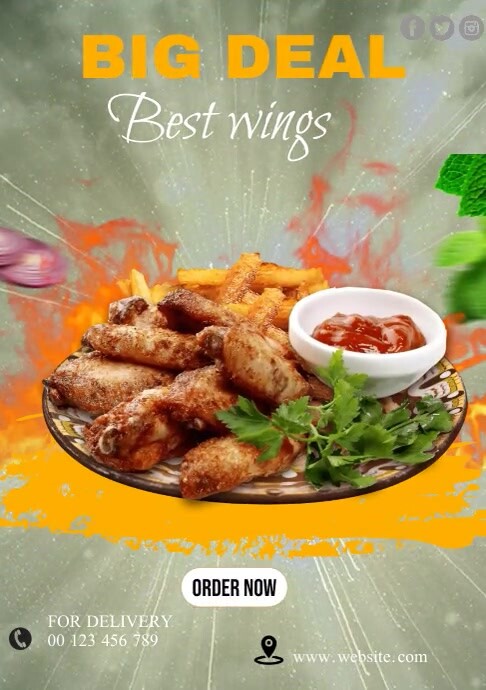 Best Wings Video Template | PosterMyWall