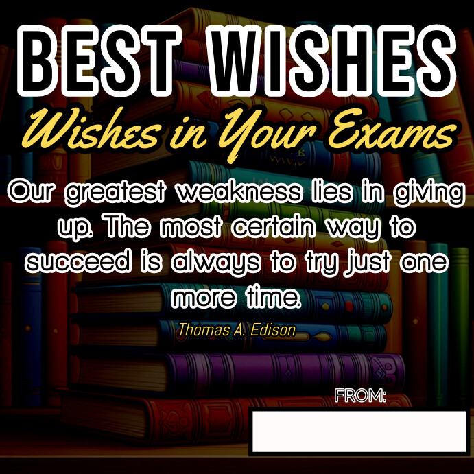 Best wishes in your Exams card Design Template | PosterMyWall