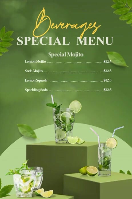 Beverages Special Menu Template | PosterMyWall