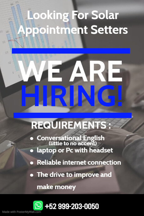 We are Hiring Sales Professionals Template | PosterMyWall