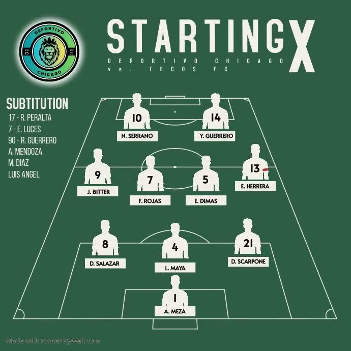 Starting line up maroon design template (1) | PosterMyWall