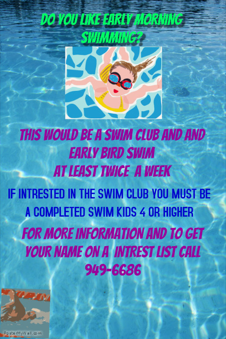 SWIM CLUB | PosterMyWall