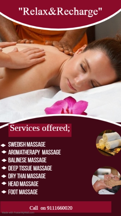 Copy Of Copy Of Massage And Spa Postermywall