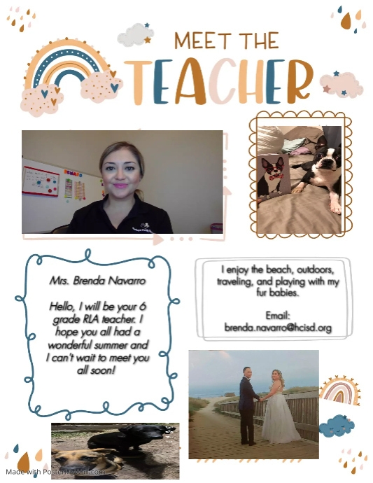 Copy of Boho Rainbow Meet the Teacher editable | PosterMyWall