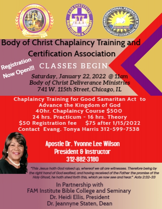 Chaplaincy Training 2022 | PosterMyWall