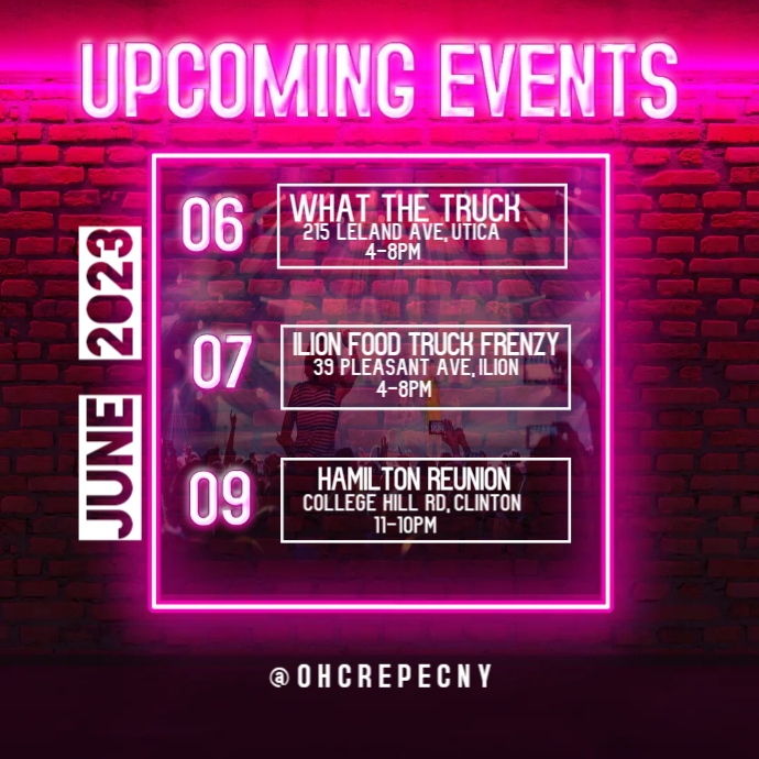 Upcoming Events Music Live Instagram | PosterMyWall