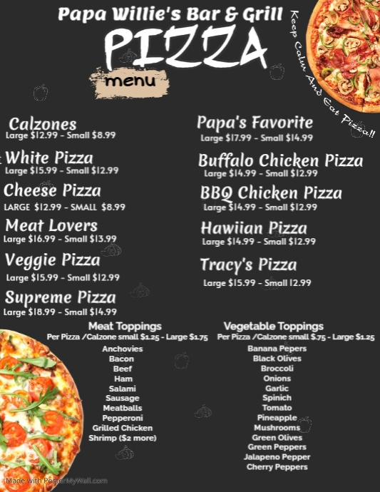 Pizza Menu | PosterMyWall