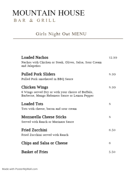SMALL BITE MENU | PosterMyWall