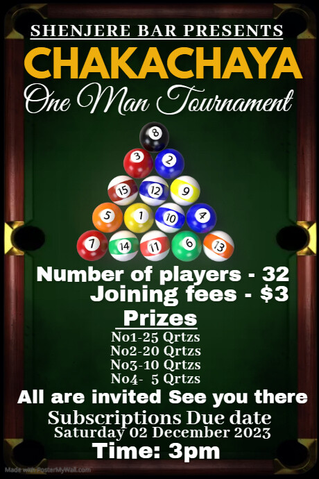 Billiard, snooker, match day | PosterMyWall