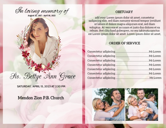 Copy of Funeral Program Card Template | PosterMyWall