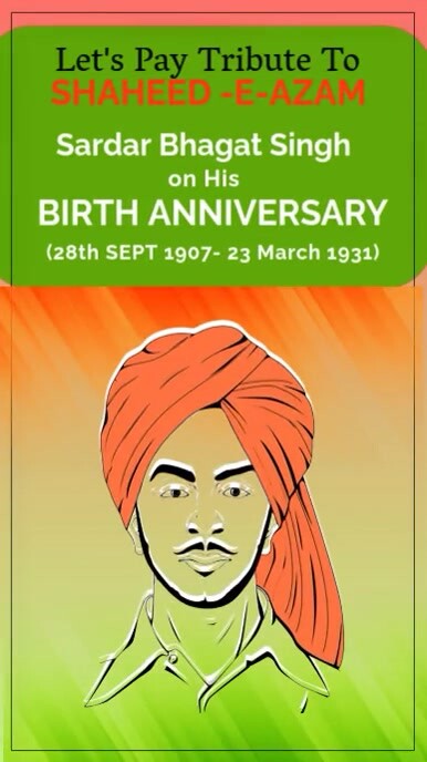 BHAGAT SINGH JAYANTI (2) Template | PosterMyWall