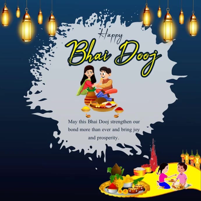 bhai dooj greeting car, happy bhai dooj (1) Template | PosterMyWall
