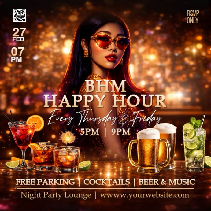 Bhm Happy Hour Event Template | PosterMyWall